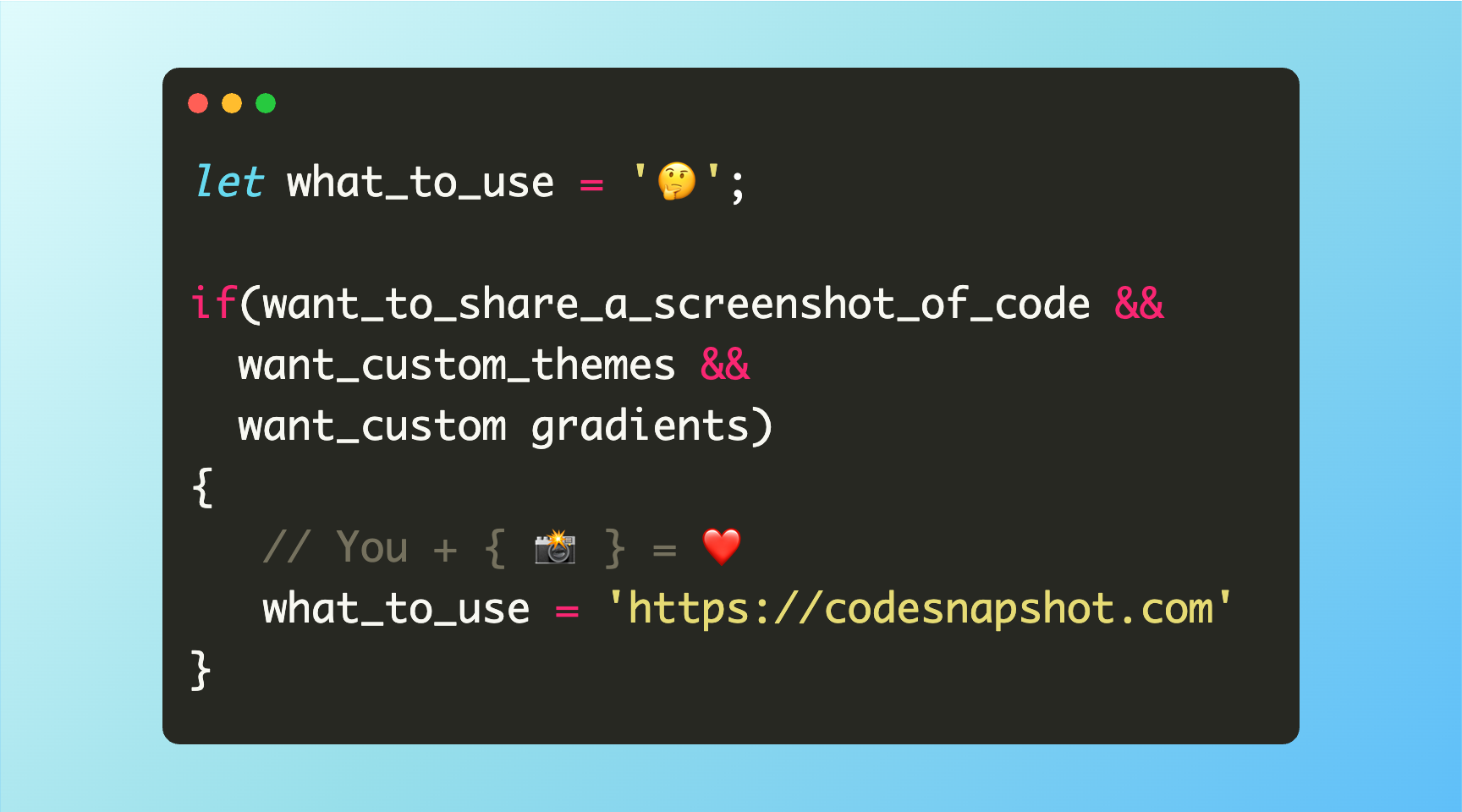 Code Snapshot | Instant Beautiful Code Screenshots